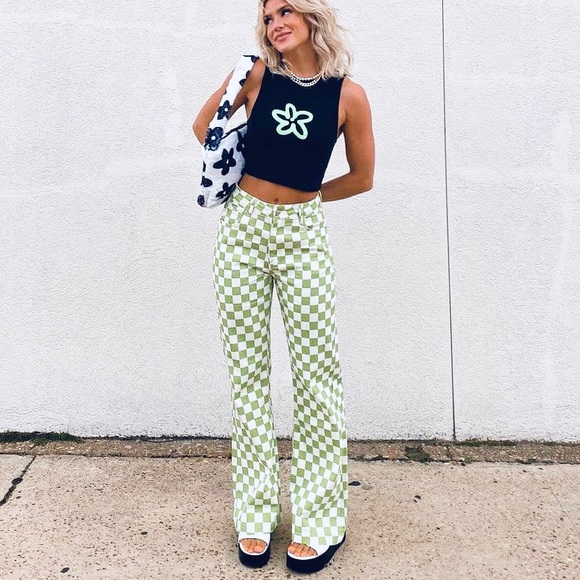 Princess Polly | Jeans | New Princess Polly Jessica Checkboard Jeans ...